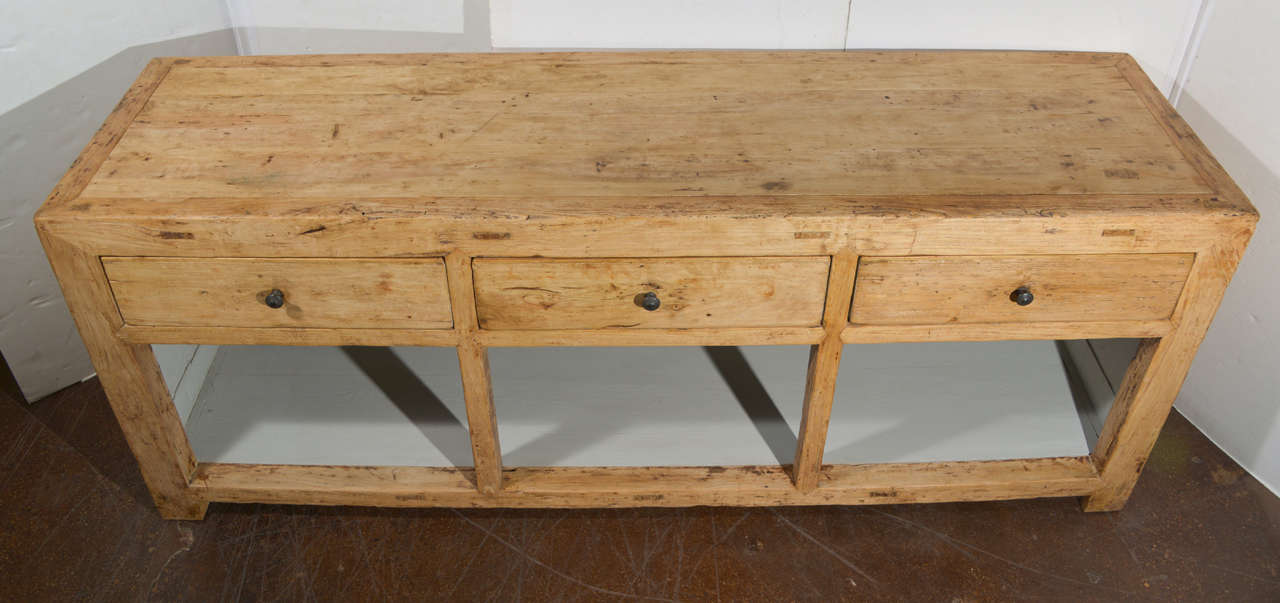 Antique Elm Open Base Server at 1stDibs