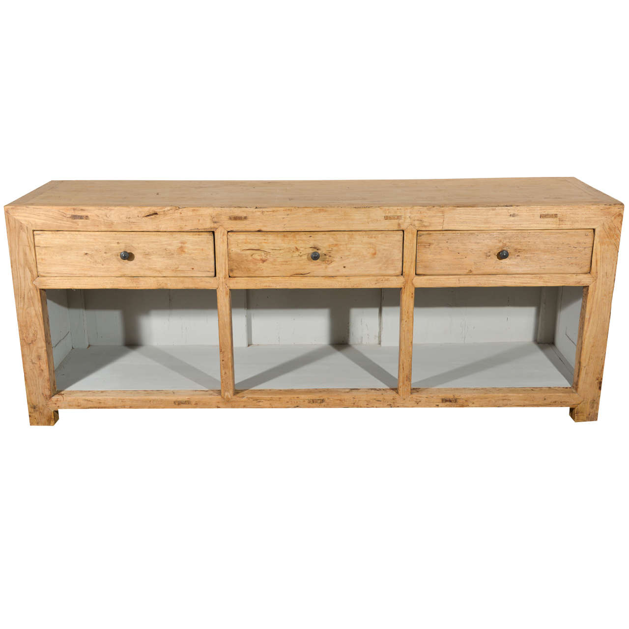 Antique Elm Open Base Server at 1stDibs