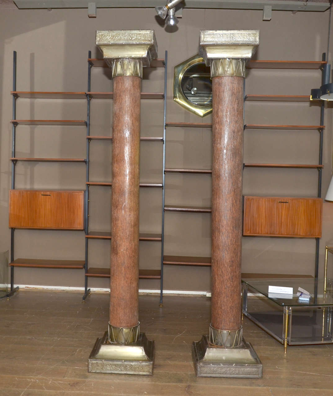 Beautiful Series of Palm Tree Columns in the Art Deco Style at 1stDibs
