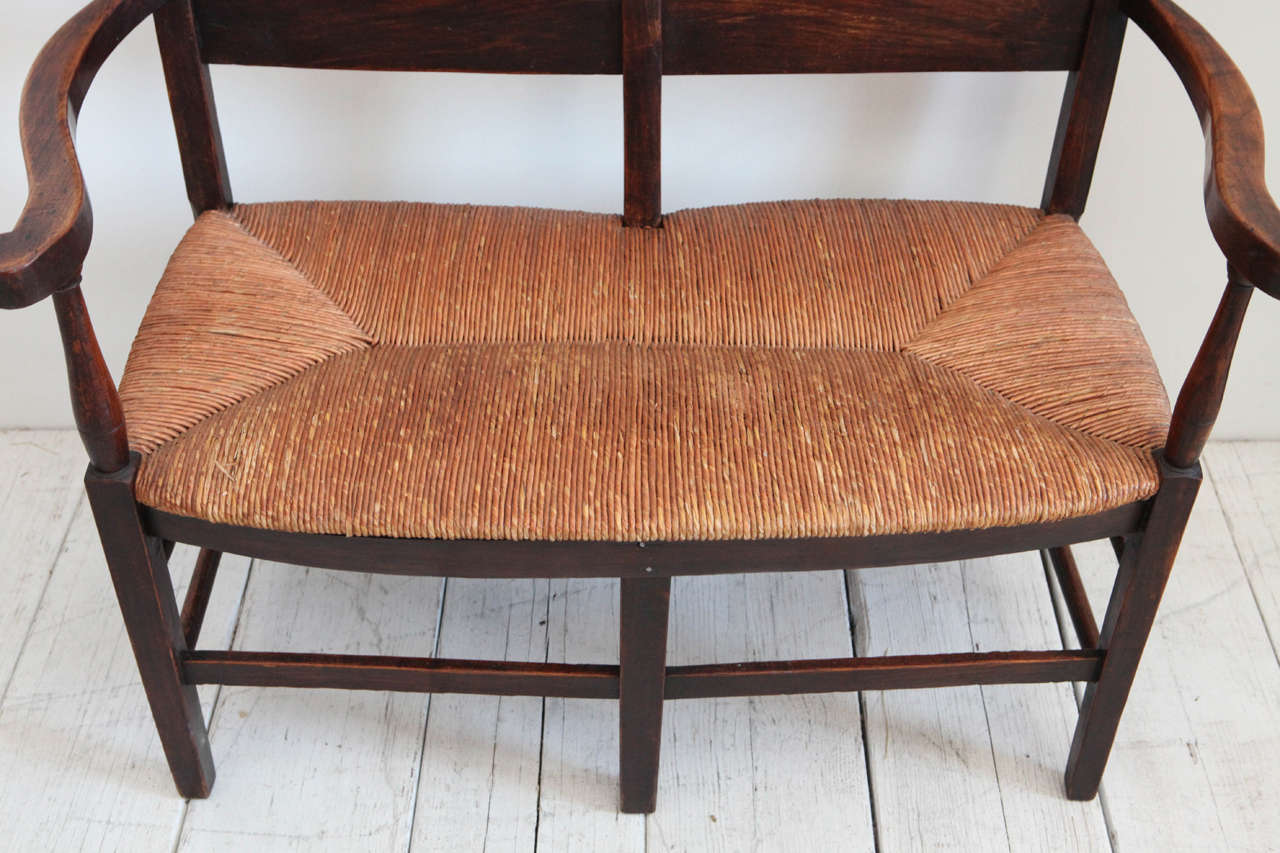 Ladder Back Bench with Rush Seat at 1stDibs | rush seat bench with back ...