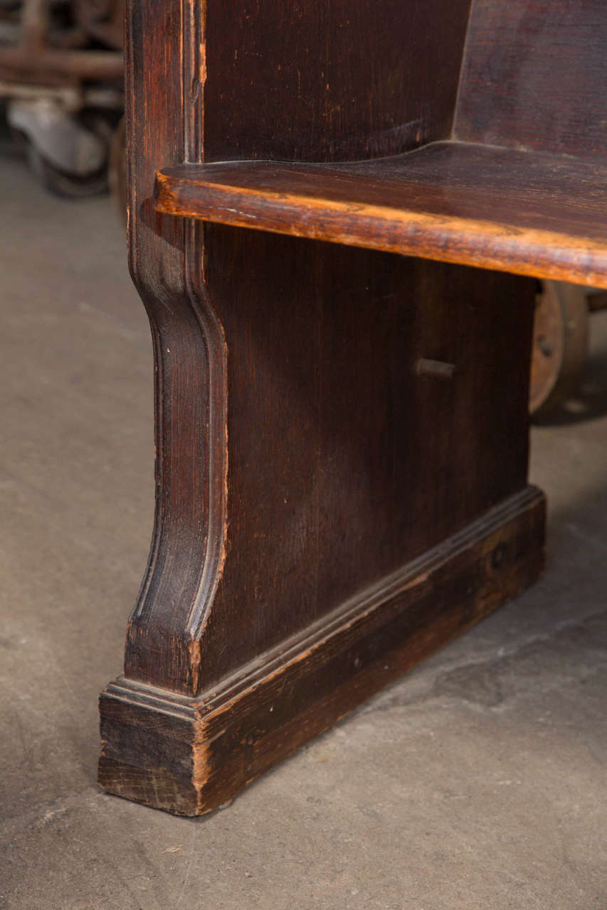 Antique Oak Church Pew with Carved Cross at 1stDibs | oak church pews ...