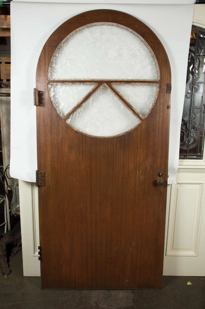 1920s Solid Wood Carved Arched Top Door with Original Decorative ...