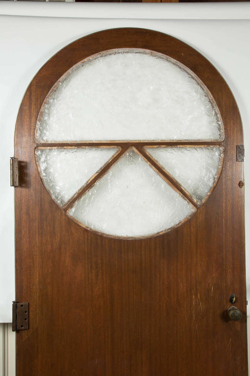 1920s Solid Wood Carved Arched Top Door with Original Decorative ...