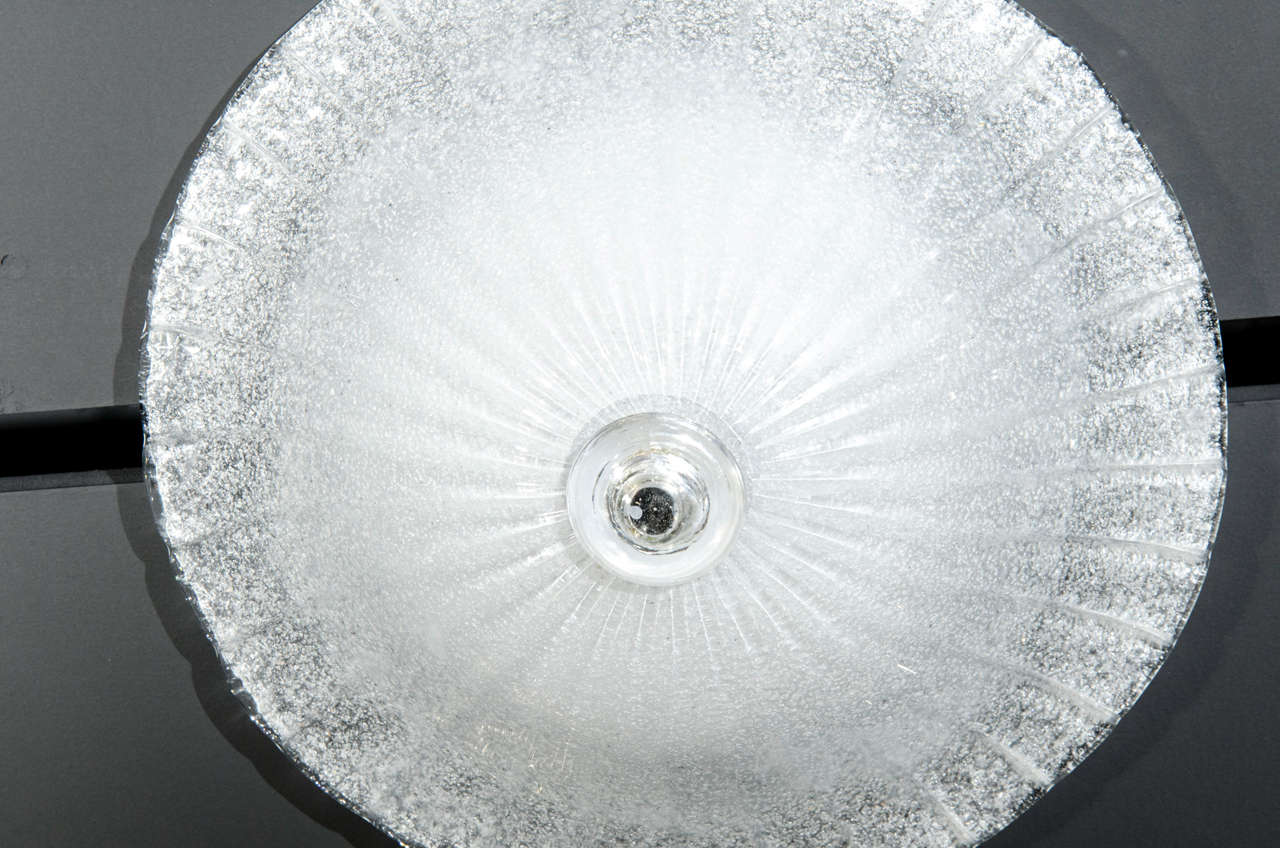 Glamorous Hand Blown Murano Glass Dome Shaped Flush Mount Chandeliers at 1stDibs