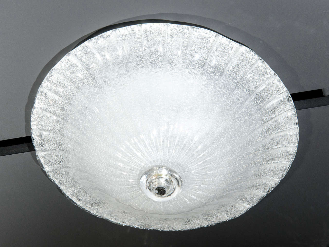 Glamorous Hand Blown Murano Glass Dome Shaped Flush Mount Chandeliers at 1stDibs