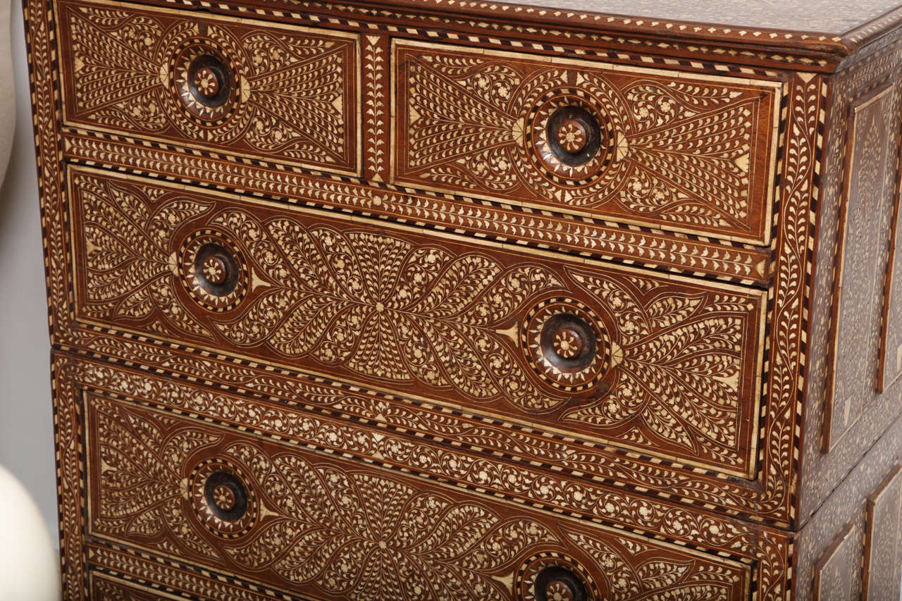 Bone Inlaid Chest of Drawers at 1stDibs