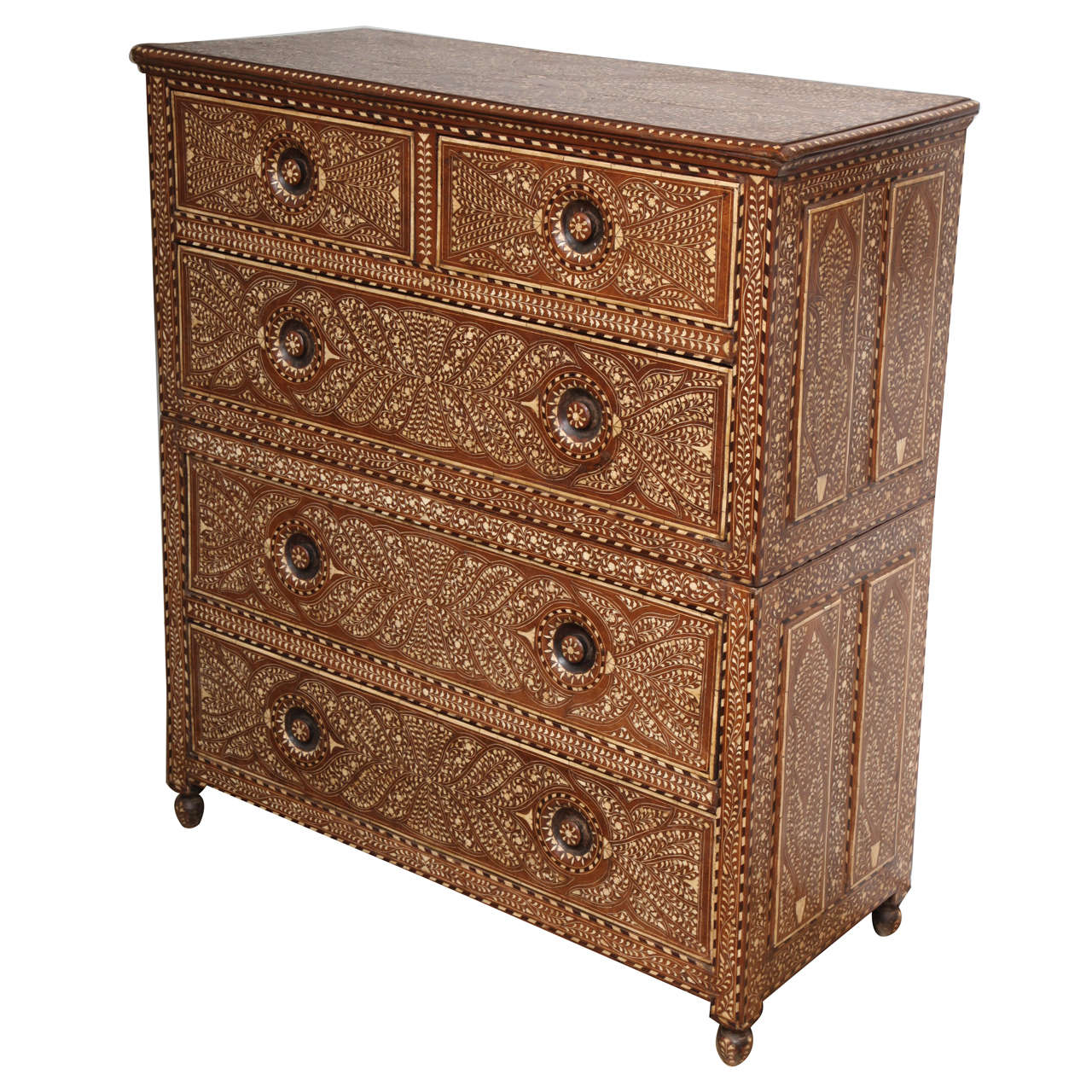 Bone Inlaid Chest of Drawers at 1stDibs