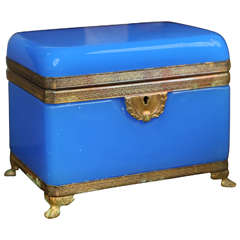 French Opaline Blue Box at 1stDibs