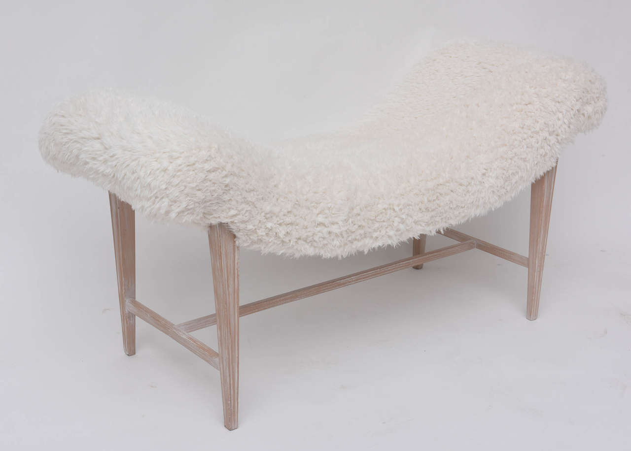 Faux Fur Curved Bench at 1stDibs