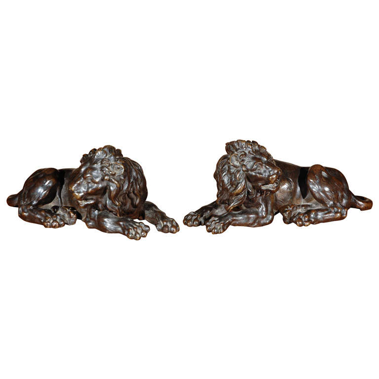 Brunswick Lion Bronze German Model Black Marble, 19th Century For Sale ...