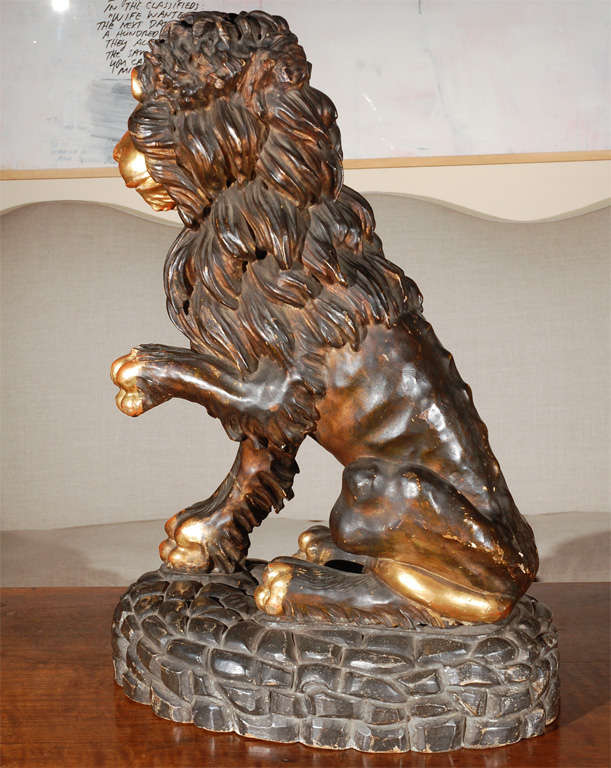 Antique, Hand Carved Roman Lion For Sale at 1stDibs | roman lion statue