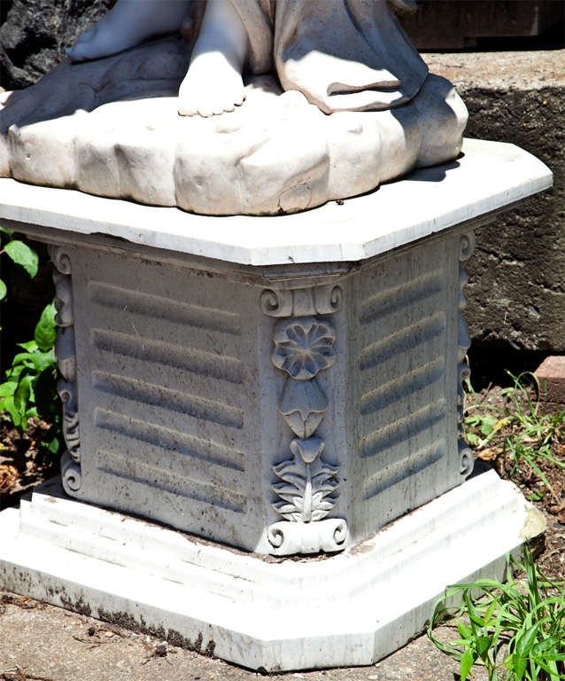 Set of Four Marble Angel Statues on Bases at 1stDibs
