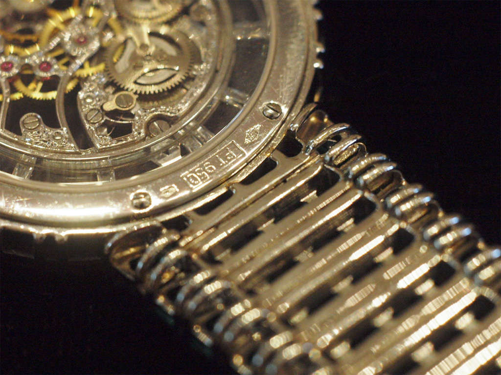 CORUM Platinum, Emerald and Diamond Skeleton Bracelet Wristwatch For ...