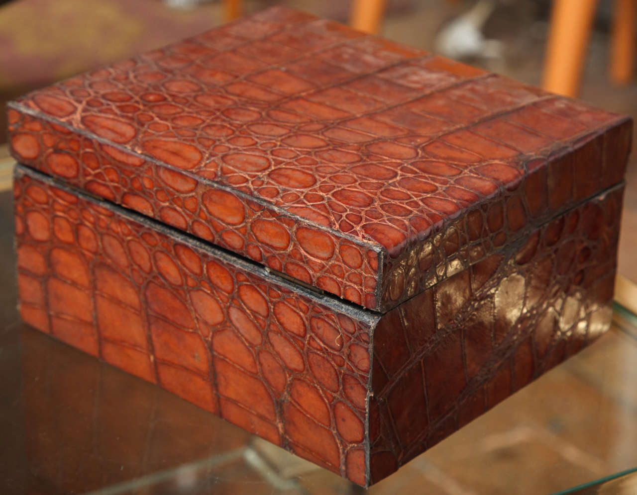 Vintage Alligator Skin Jewelry Box at 1stDibs | alligator jewelry box