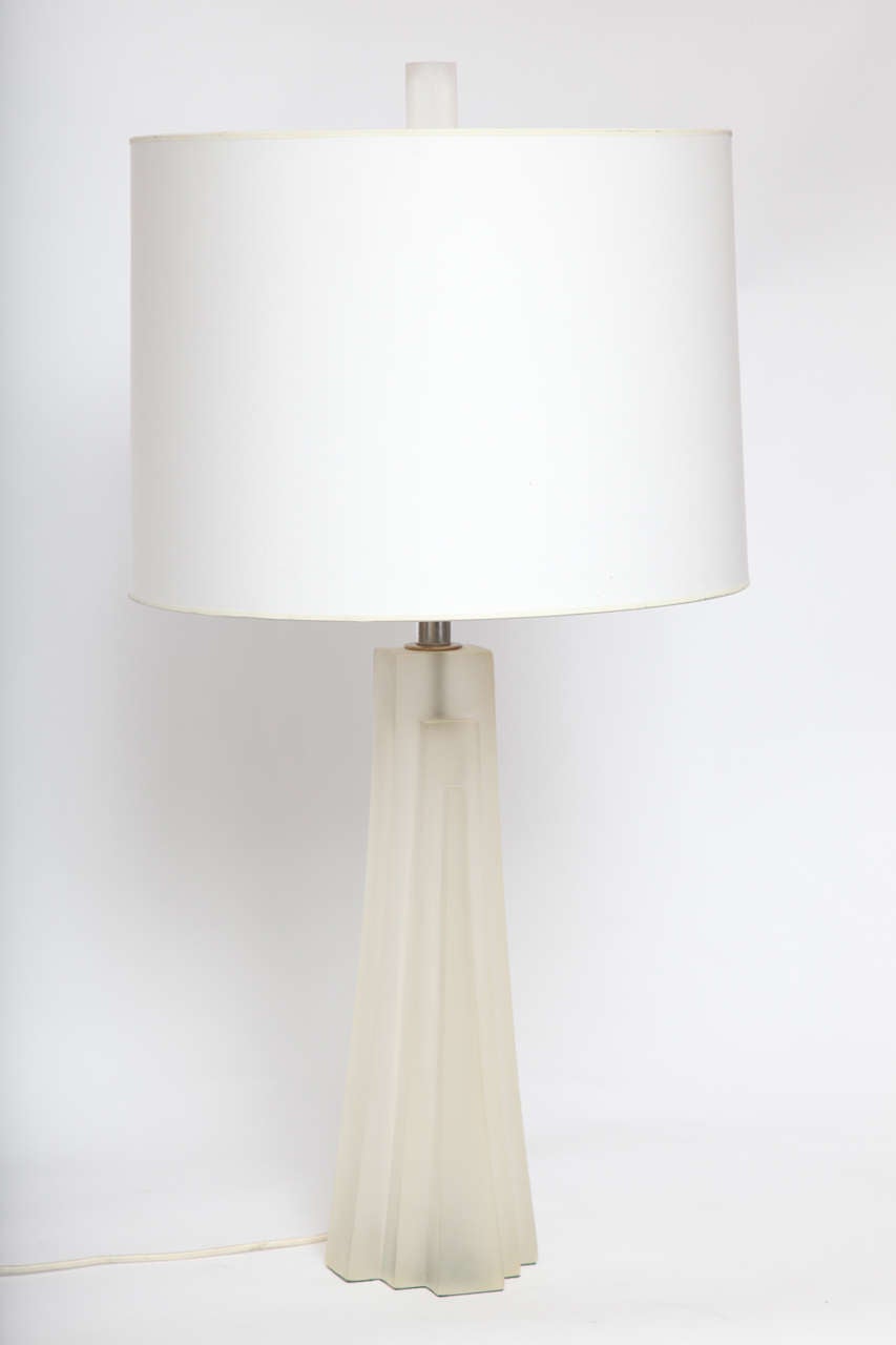 A Pair of 1960's frosted Acrylic Table Lamps signed Pado Gucci at 1stDibs