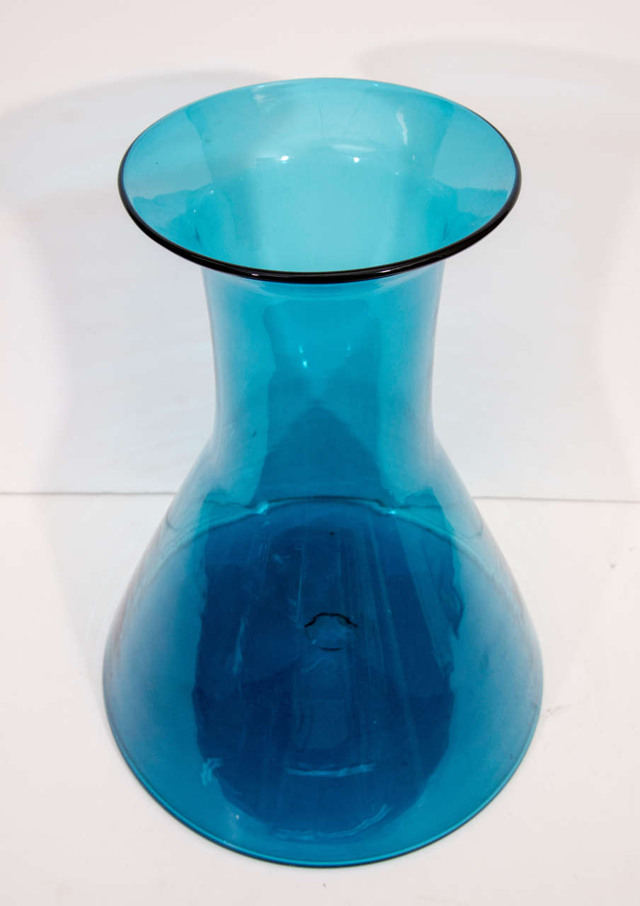 Large Mid Century Blenko Vase by Wayne Husted at 1stDibs