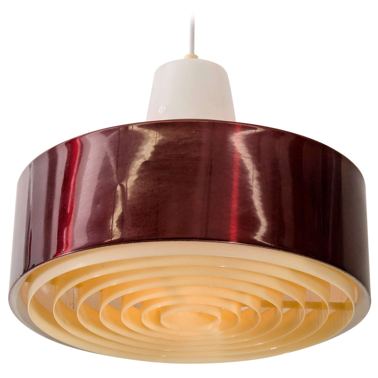 Midcentury Modern Petite Red Pendant Light at 1stDibs