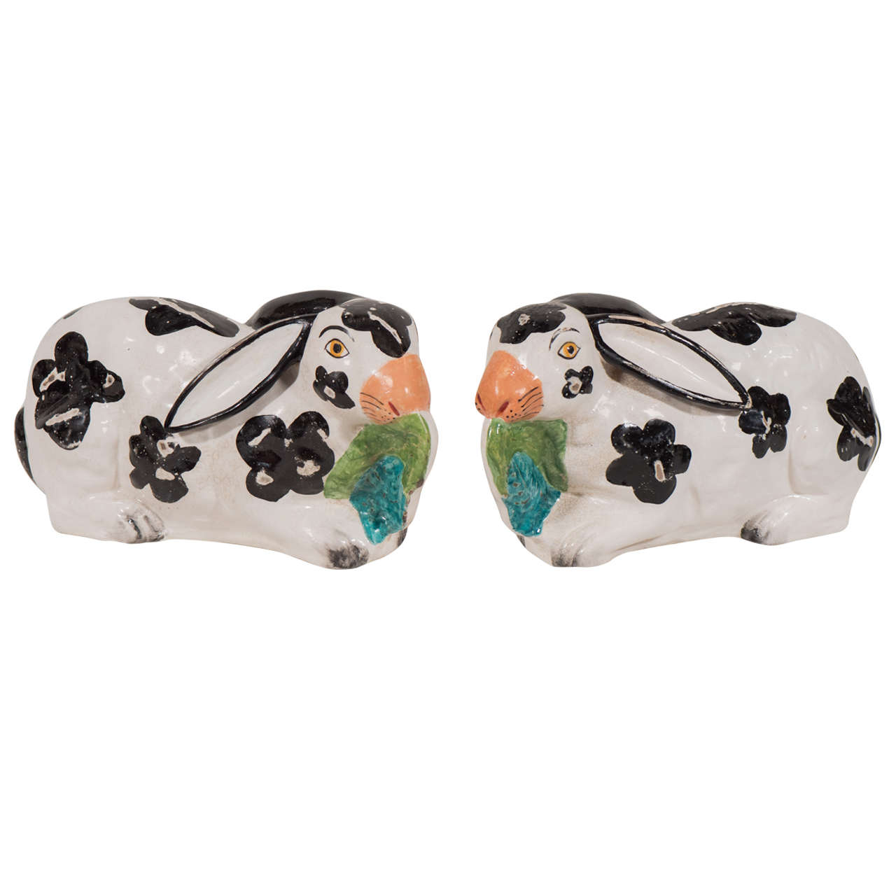 Pair of Staffordshire Rabbits at 1stDibs