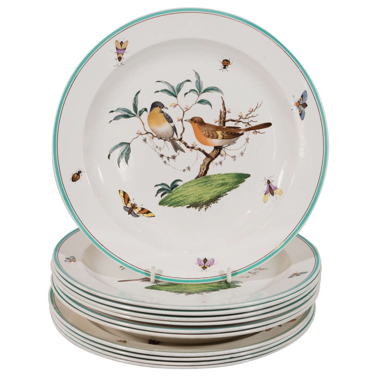 Set of Wedgwood Creamware Dinner Plates Showing Birds at 1stDibs ...
