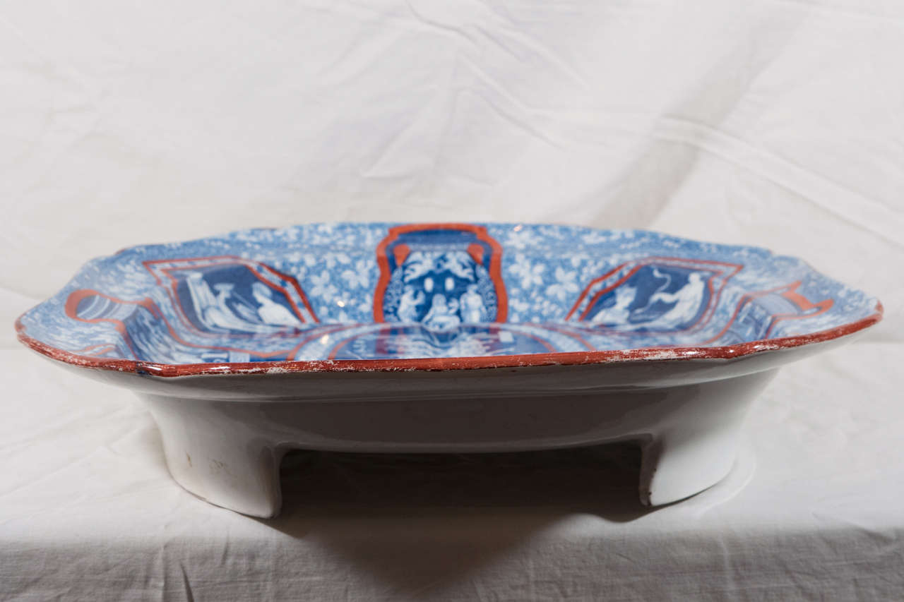 Spode Greek Ware Platter Blue white and Red at 1stDibs