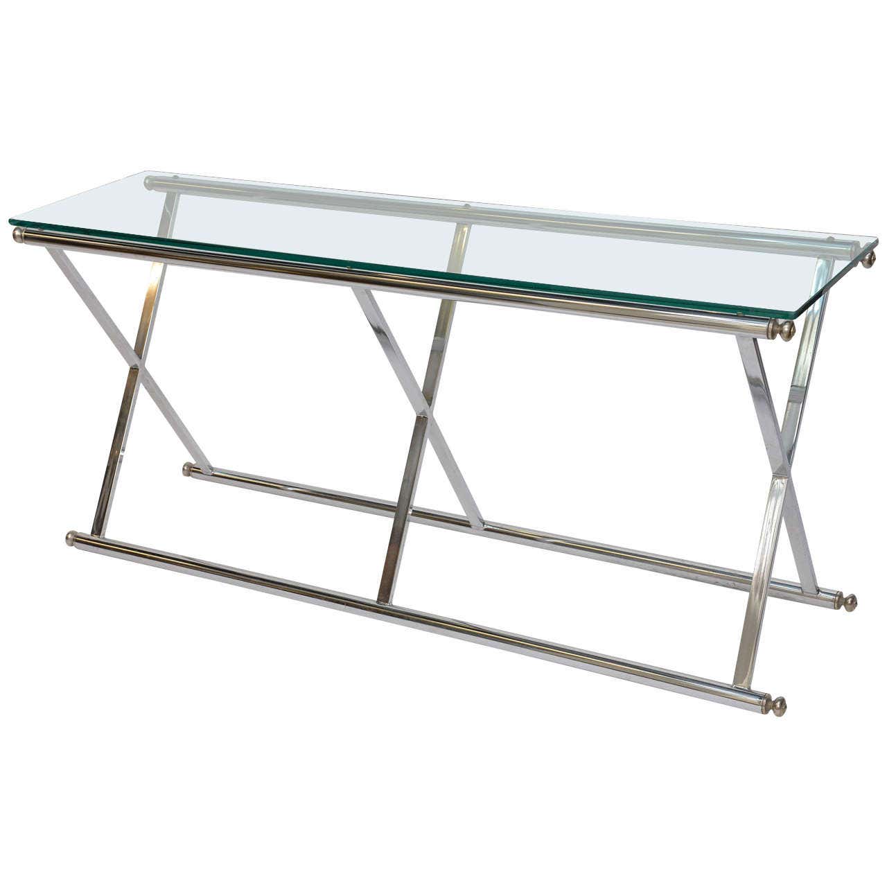 Chrome And Glass Console At 1stDibs Chrome And Glass Console At 1stDibs