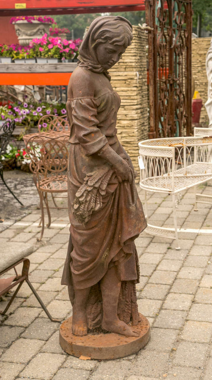 Large Cast Iron Lady Statue at 1stDibs | antique cast iron statues for ...
