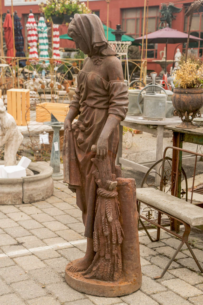 Large Cast Iron Lady Statue at 1stDibs | antique cast iron statues for ...