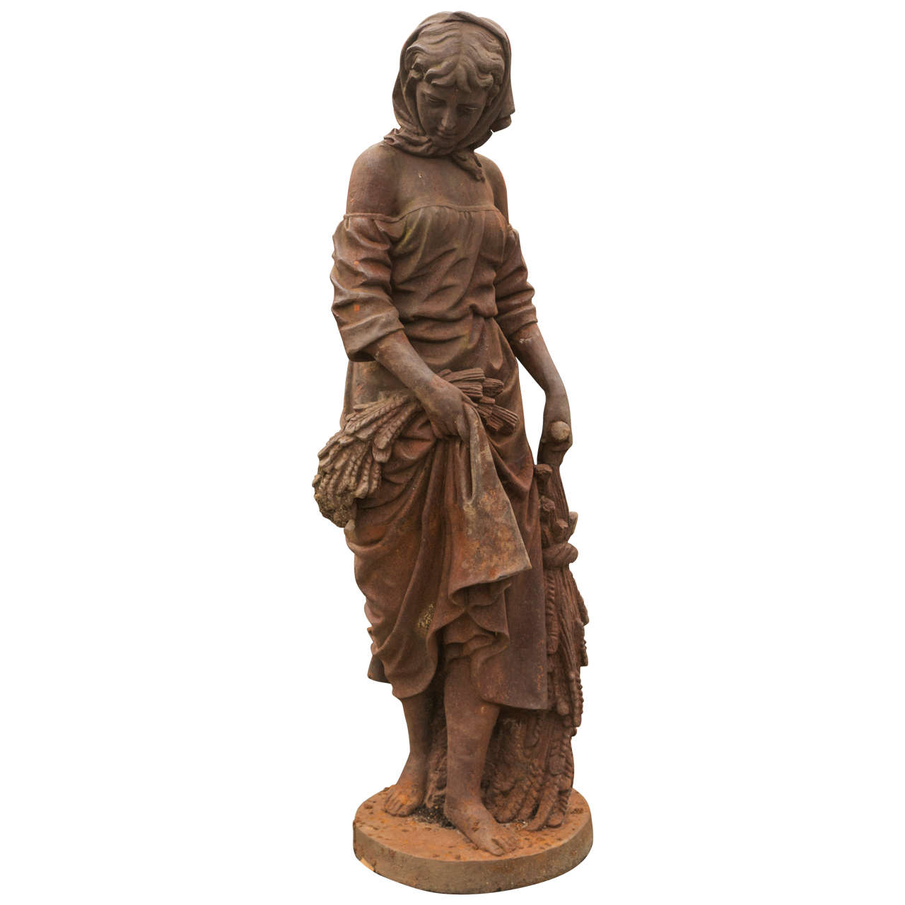 Large Cast Iron Lady Statue at 1stDibs | antique cast iron statues for ...