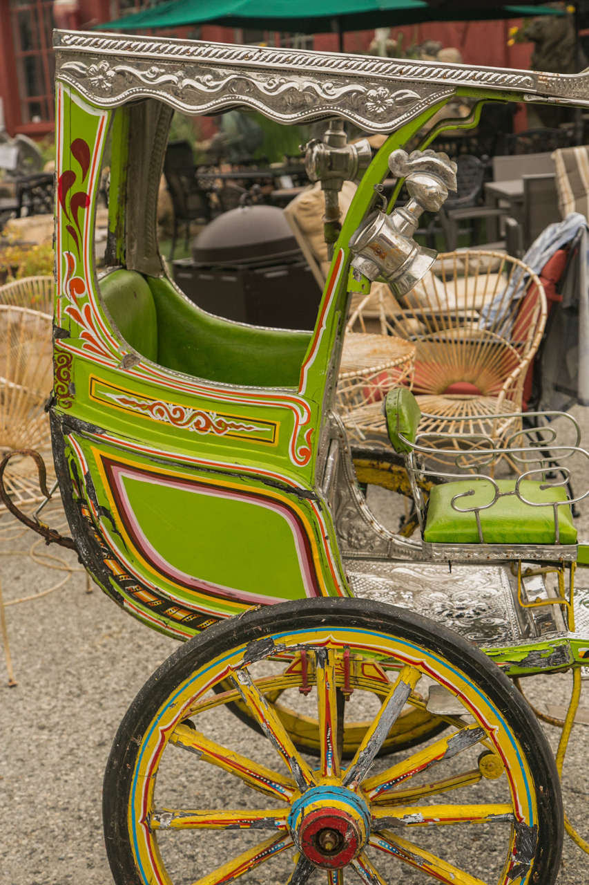 Antique Colorful Child's Rickshaw with Passenger Seat at 1stDibs ...