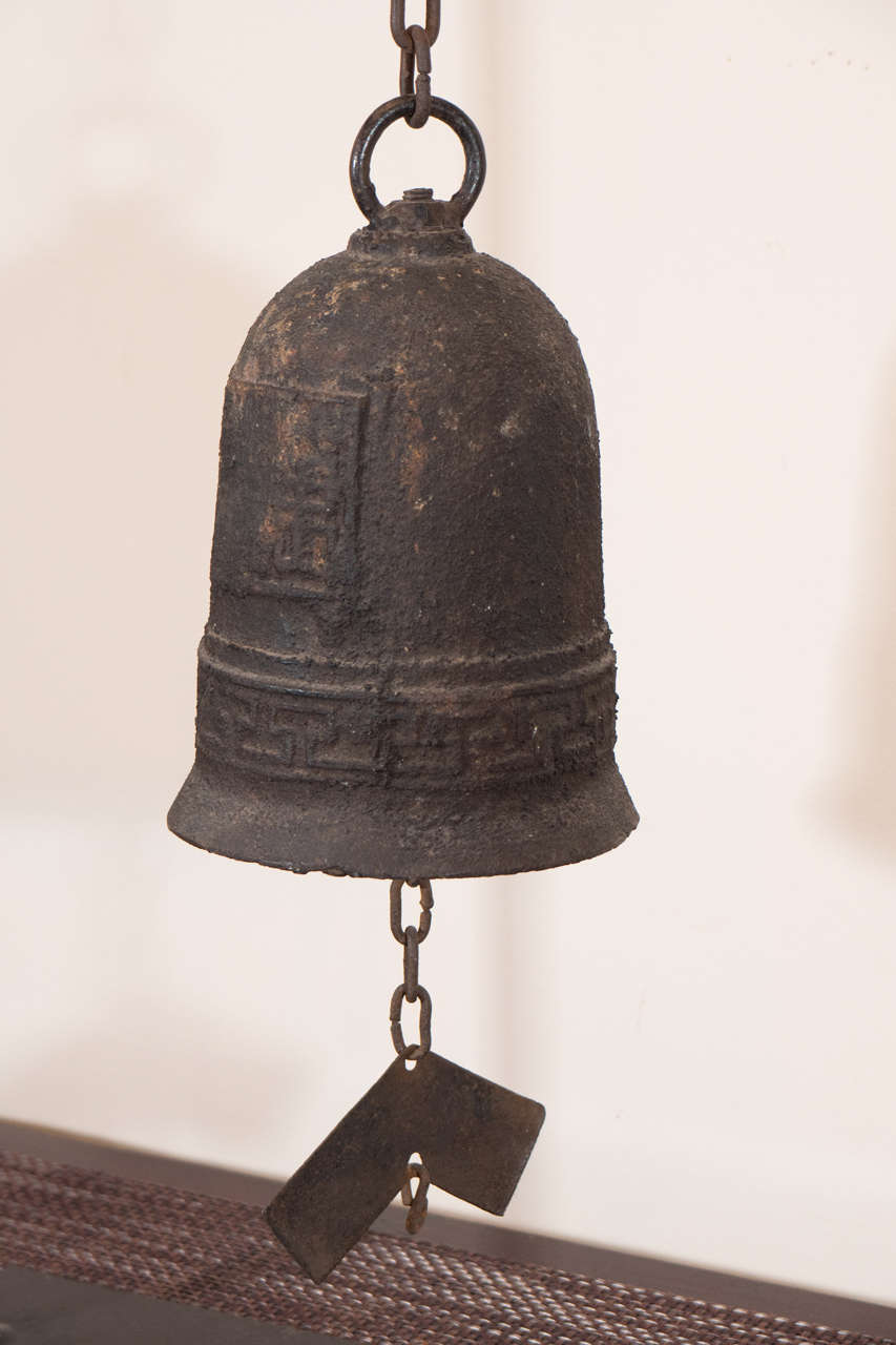 19th Century Embossed Cast Iron Bell For Sale at 1stDibs