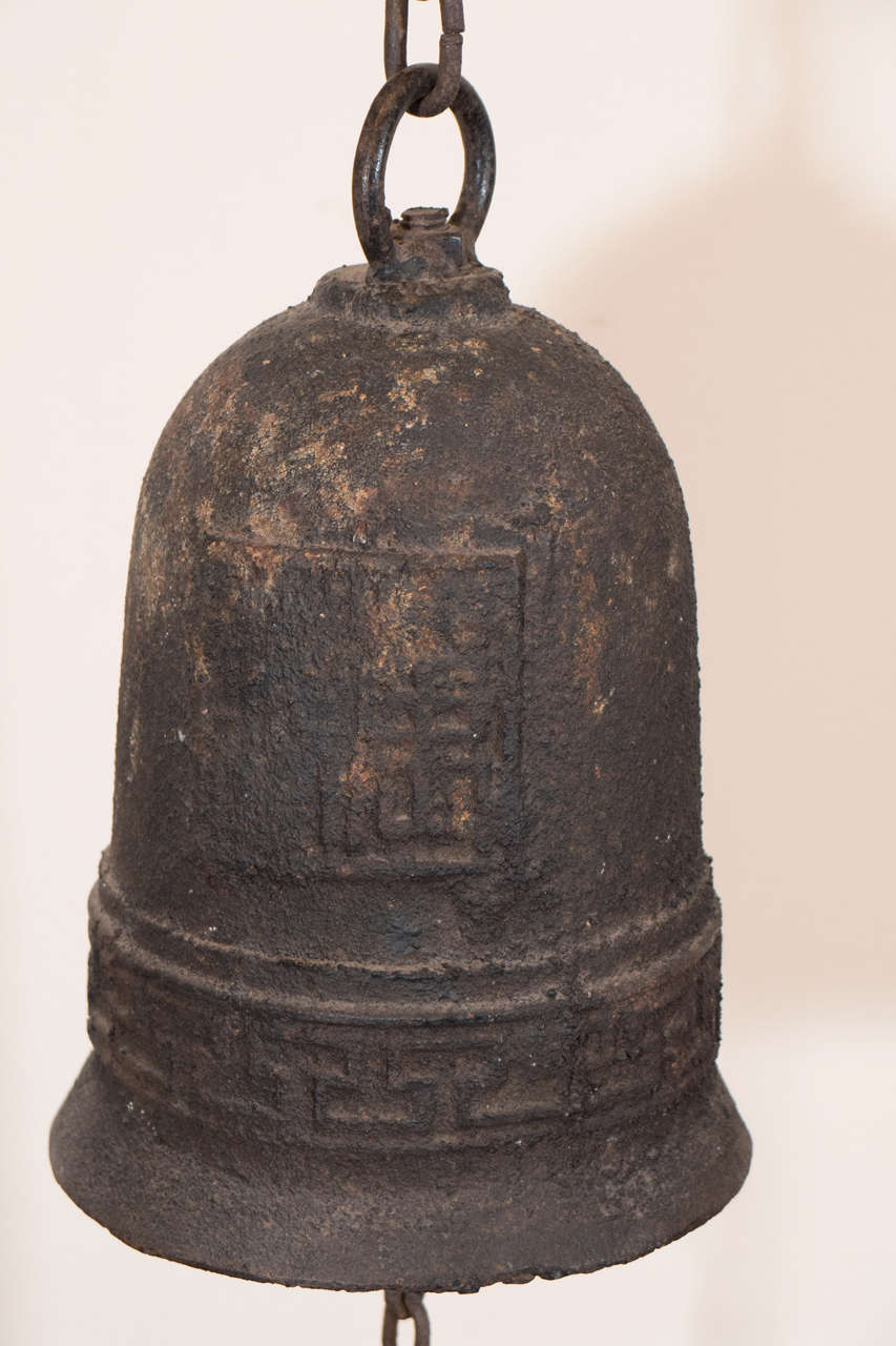 19th Century Embossed Cast Iron Bell For Sale at 1stDibs
