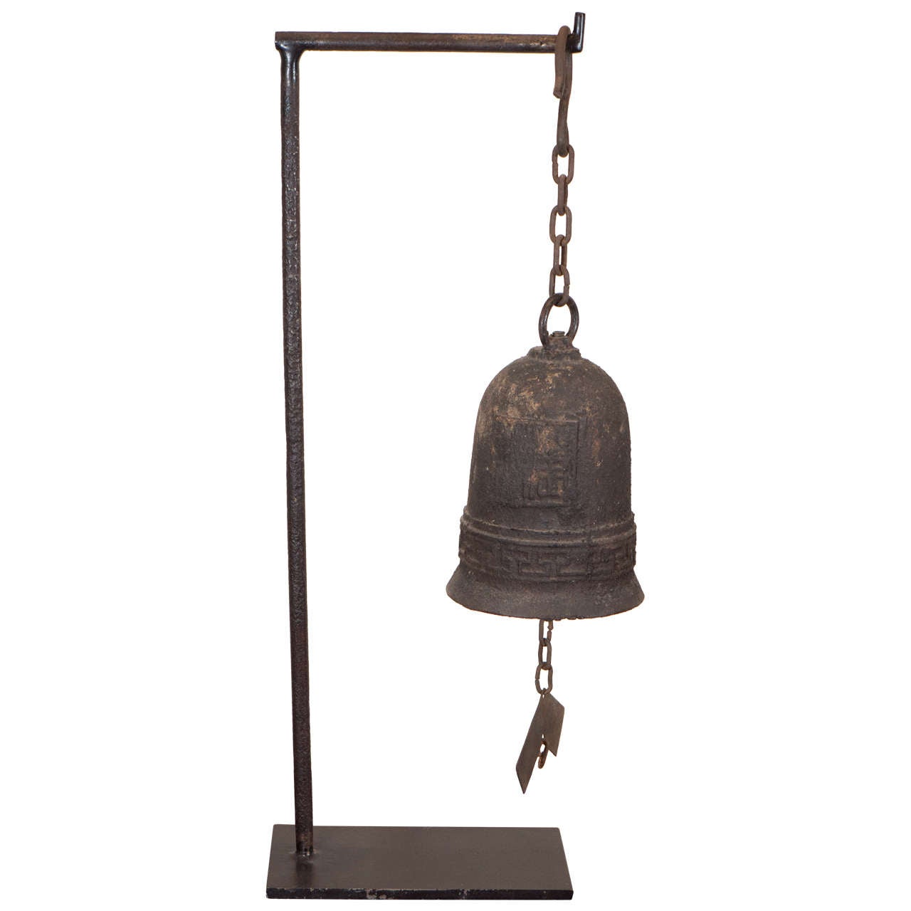 19th Century Embossed Cast Iron Bell For Sale at 1stDibs