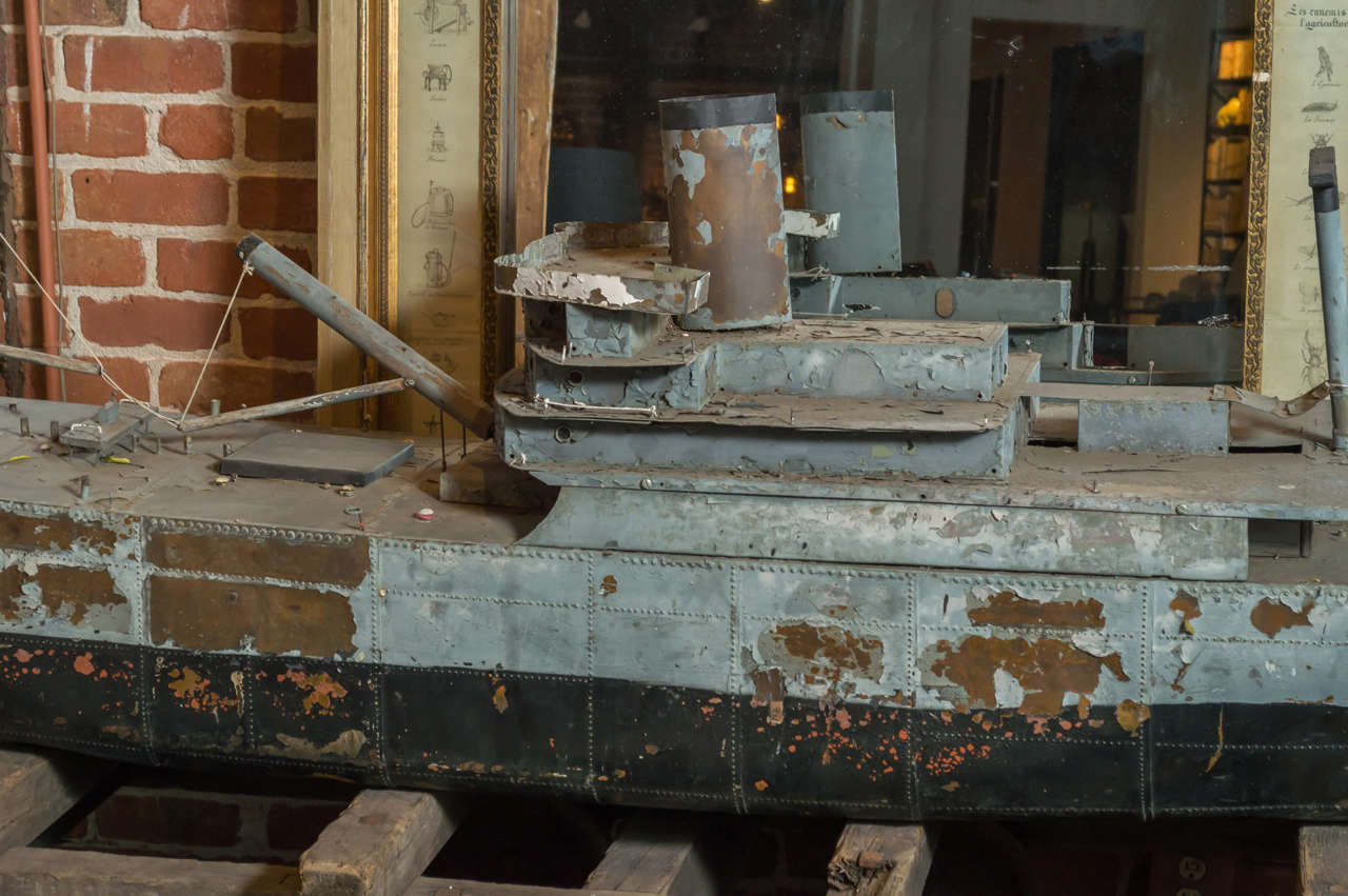 Painted Copper Ship Model For Sale at 1stDibs