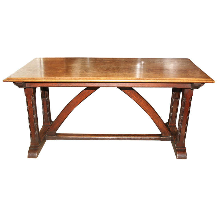 OAK PUGINESQUE TABLE at 1stDibs