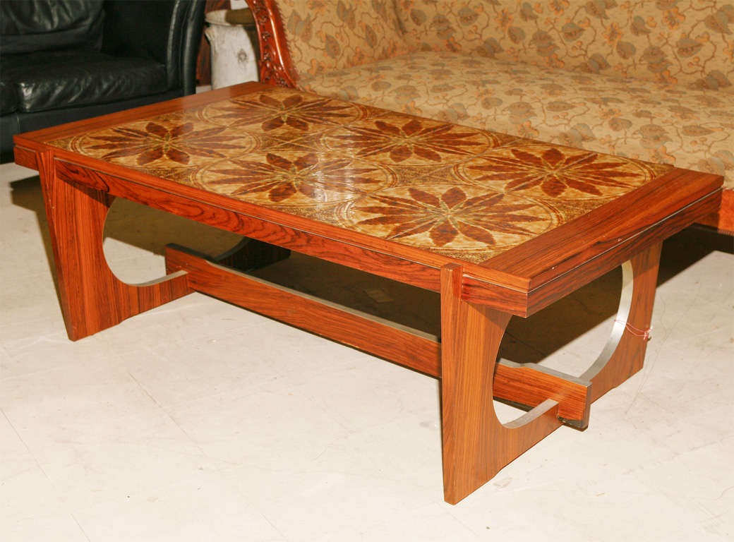 Danish Modern Tile-Topped Coffee Table at 1stDibs