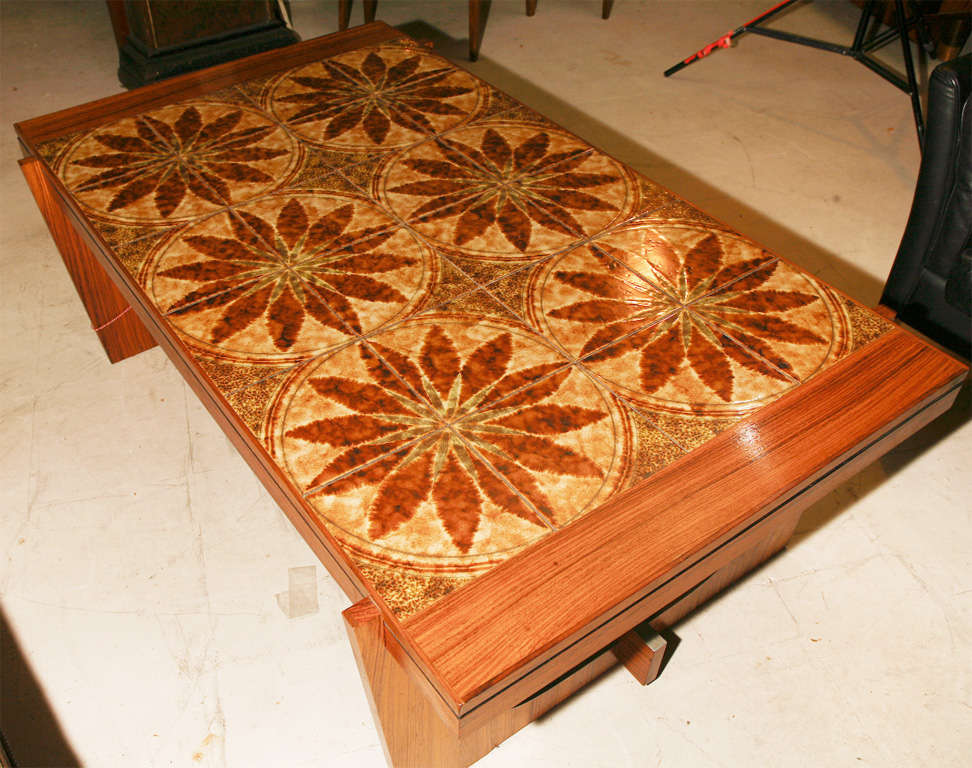 Danish Modern Tile-Topped Coffee Table at 1stDibs