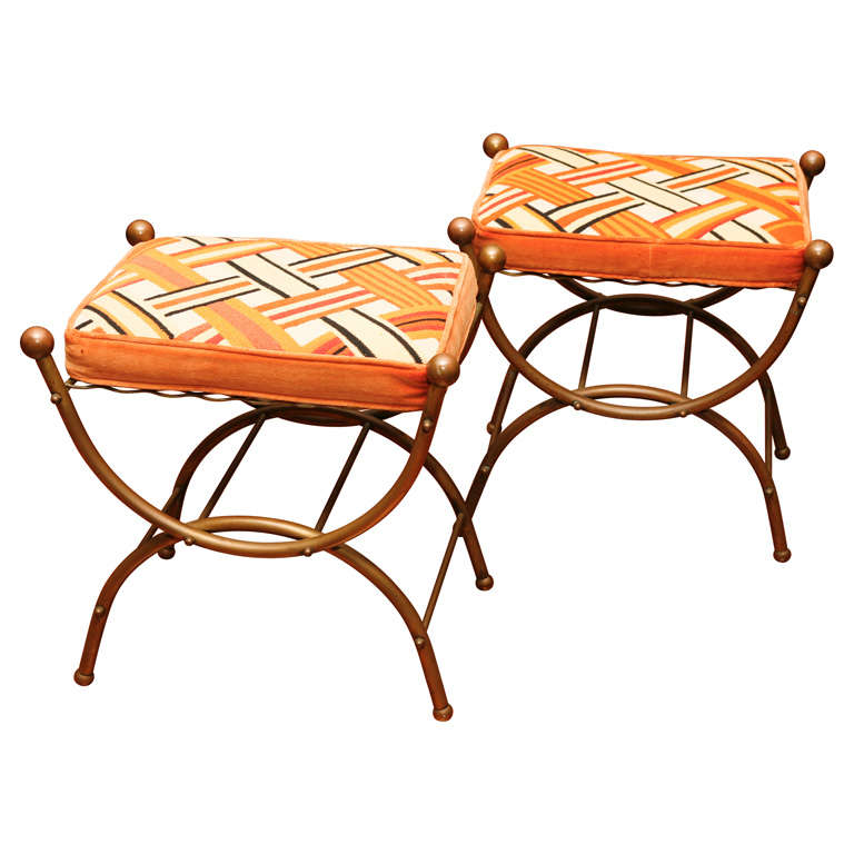 Pair of Patinated Bronze Stools Model 'Sud' by Christian Liaigre at 1stDibs