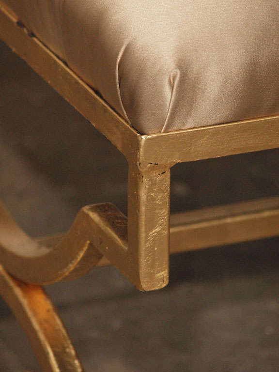 Stunning Mid-century Modern Gilded 24k Gold Tufted Bench at 1stDibs ...