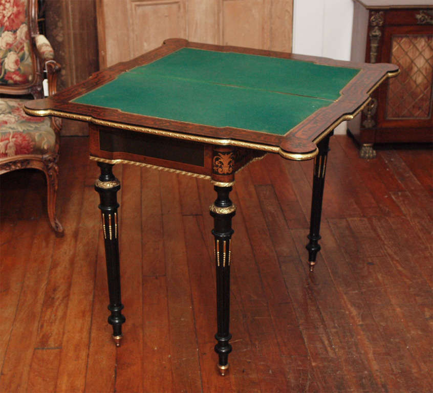 Antique French Napoleon III Console Game Table at 1stDibs