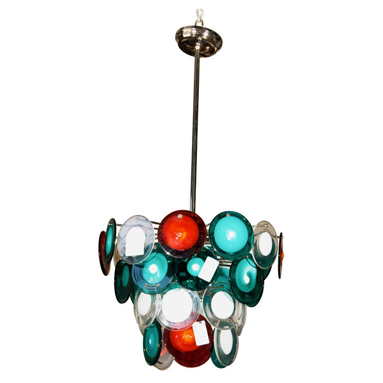 Large Art Deco Style Glass Rods Light Fixture For Sale at 1stDibs ...