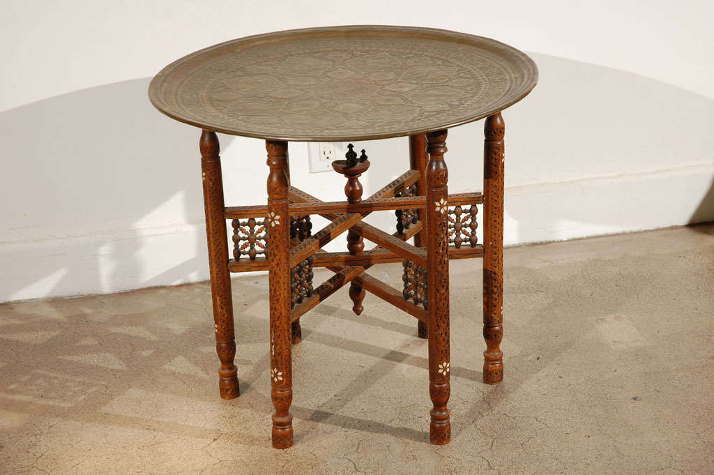 Persian or Turkish Mamluk Style Brass Tray Table at 1stDibs | turkish ...