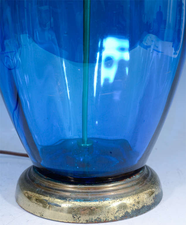 A Midcentury Pair of Blenko Handblown Glass Table Lamps at 1stDibs