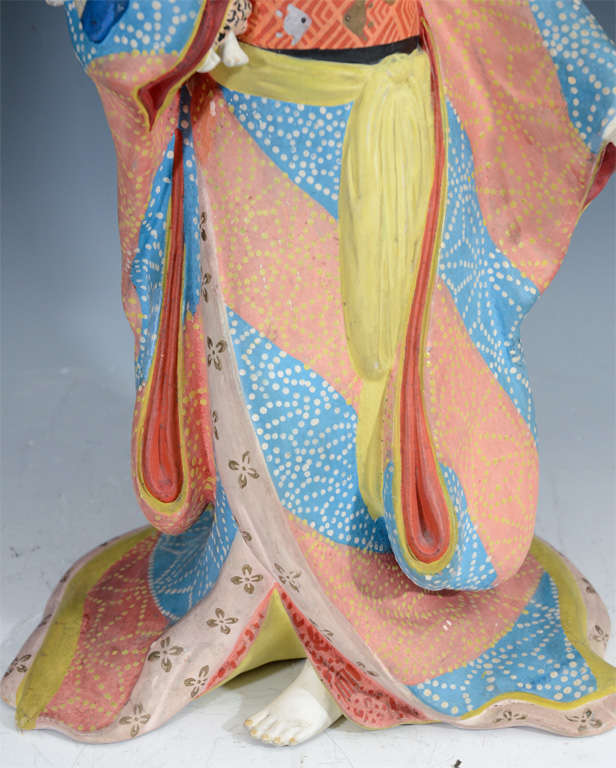 Antique Japanese Clay Figure of Young Geisha; Late Meiji Period at ...