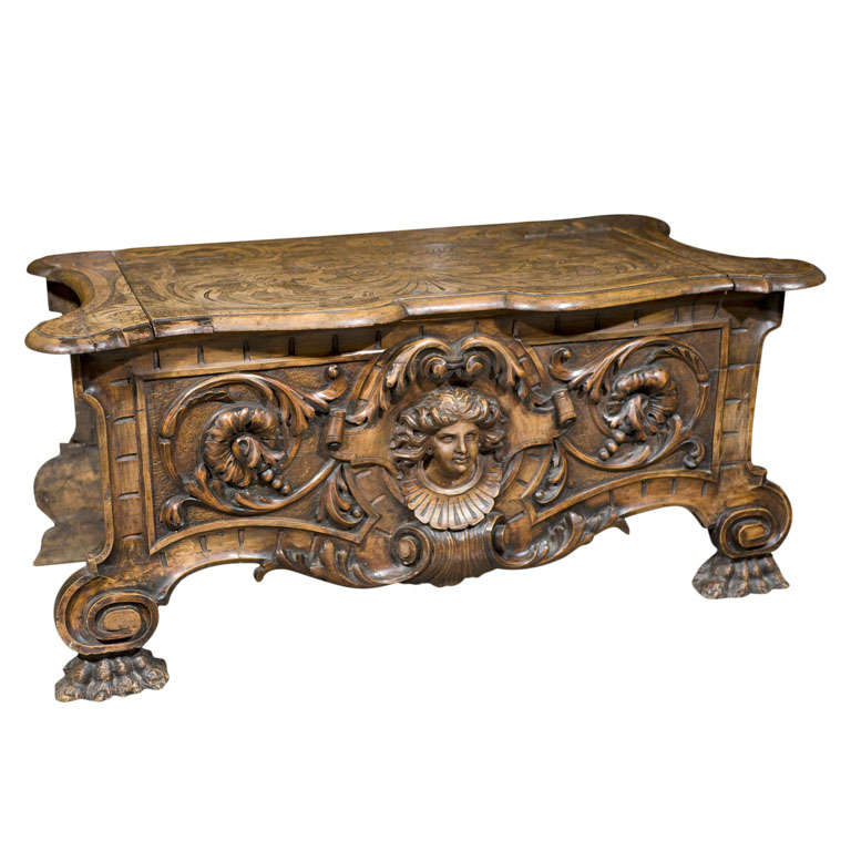19th Century Italian Baroque Carved Cassone at 1stDibs
