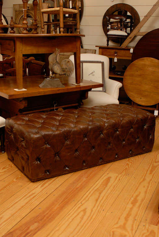 Long Leather Ottoman at 1stDibs