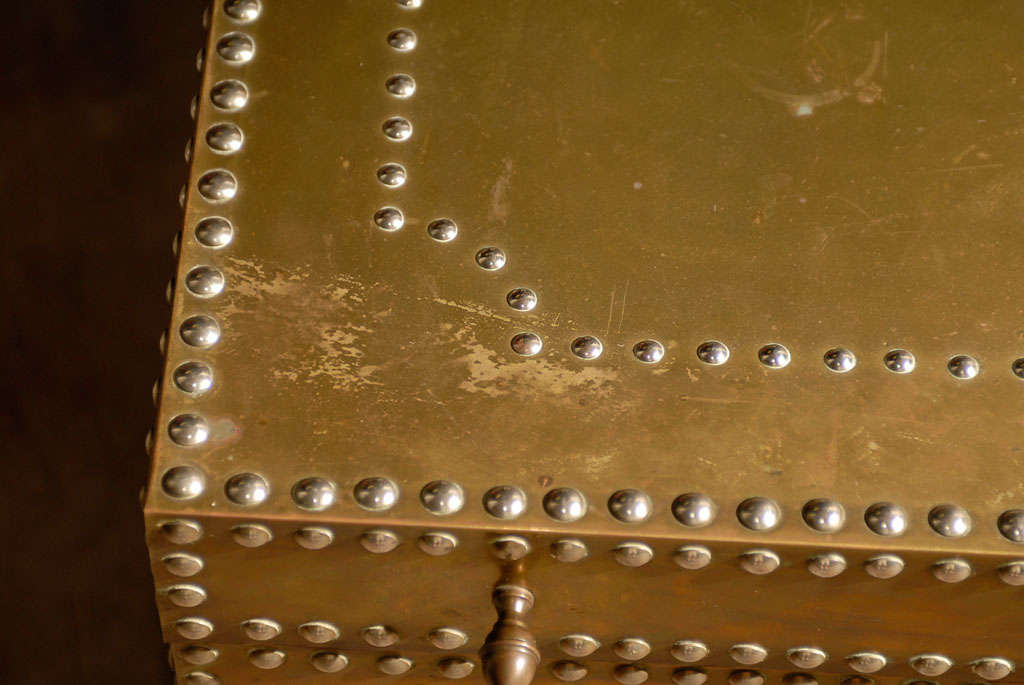 Pair Of Vintage Brass Trunks at 1stDibs