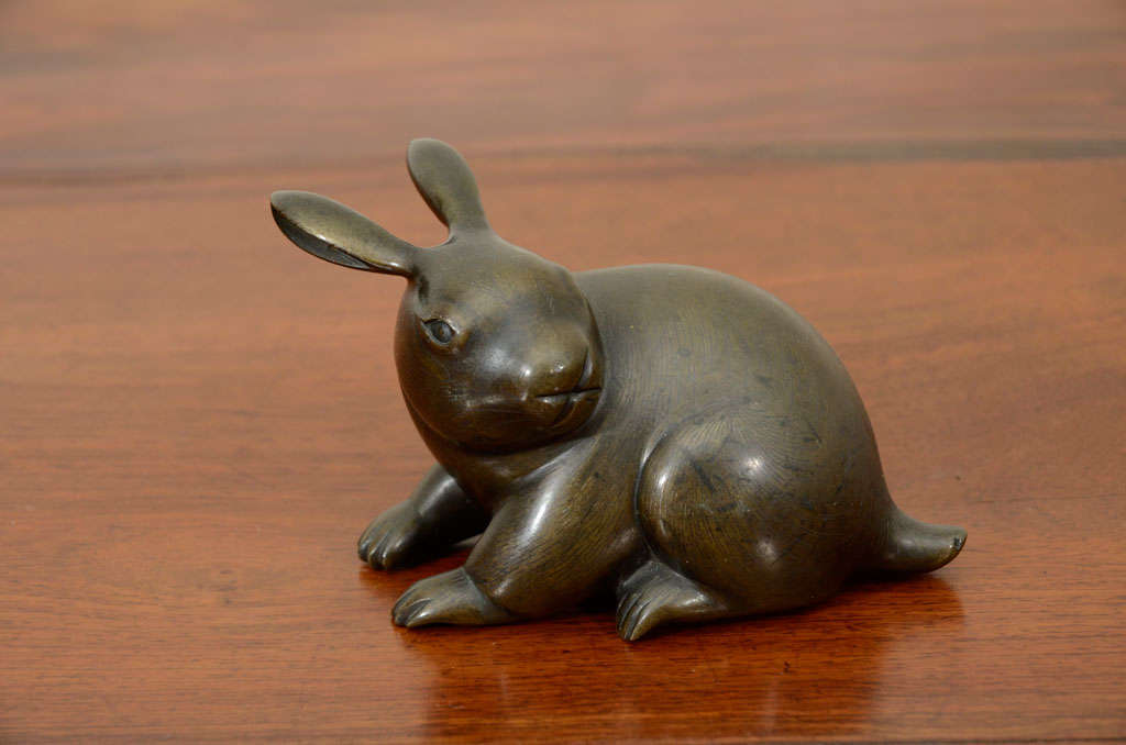 Japanese Meiji Bronze Rabbit at 1stDibs