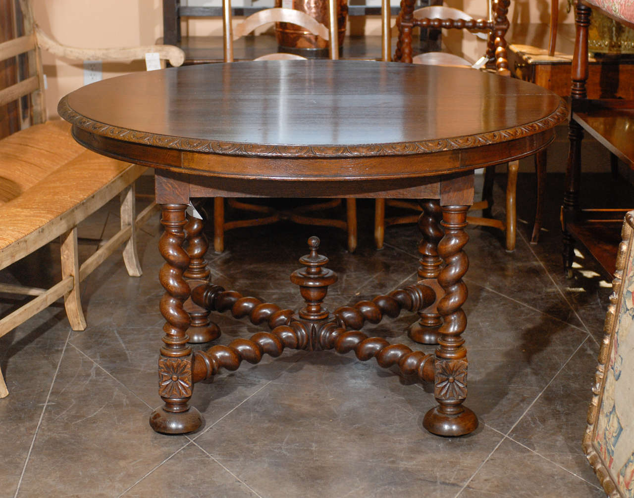 English Round Table with Barley Twist Legs at 1stDibs | barley twist ...