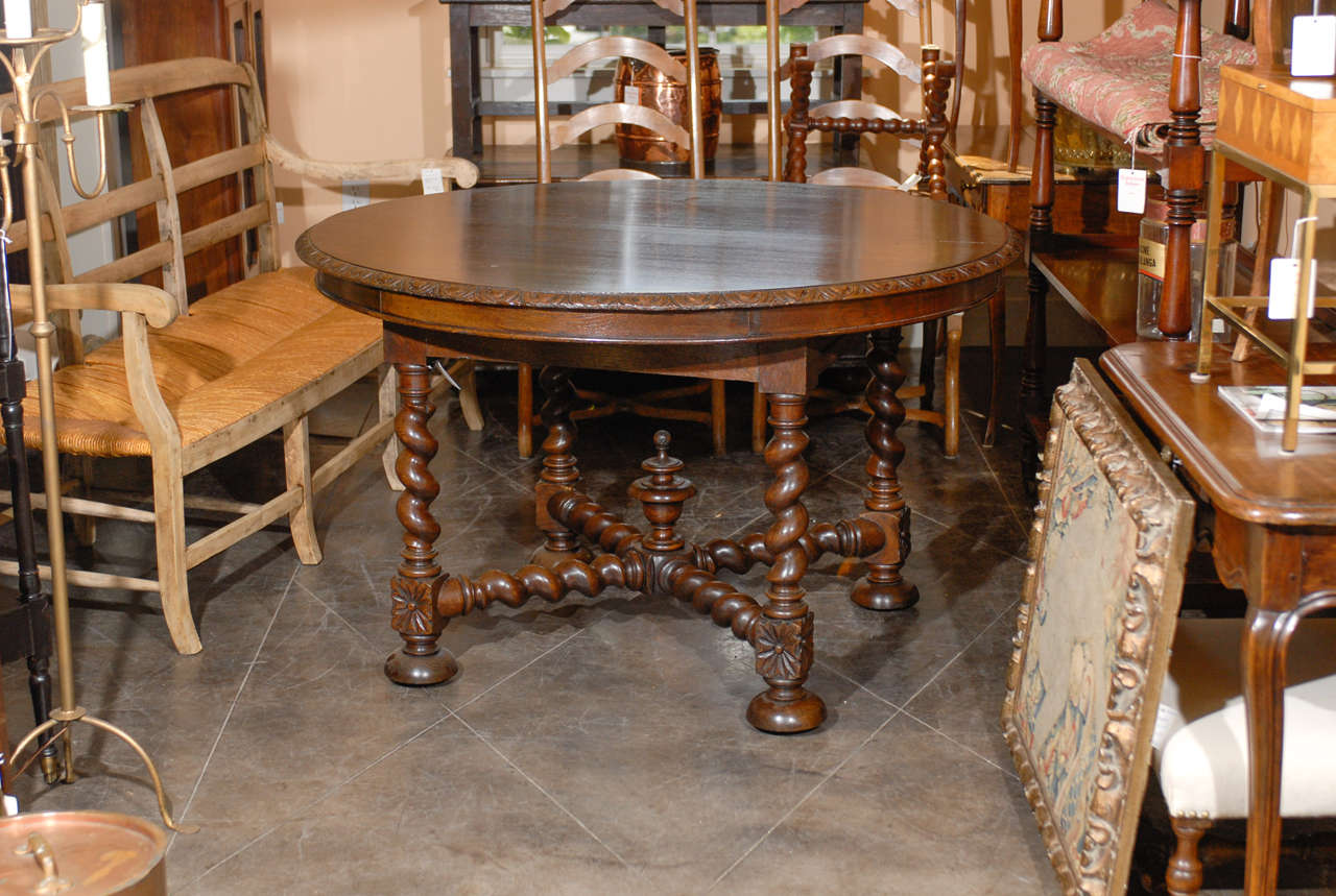 English Round Table with Barley Twist Legs at 1stDibs | barley twist ...