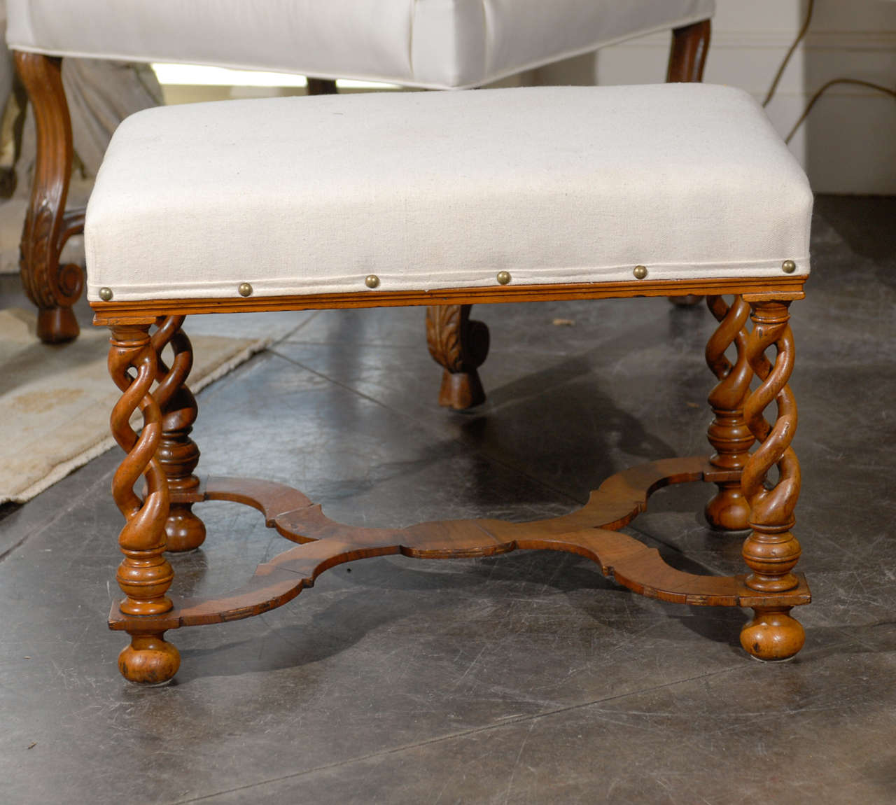 English Stool with Open Barley Twist Legs at 1stDibs | barley twist ...